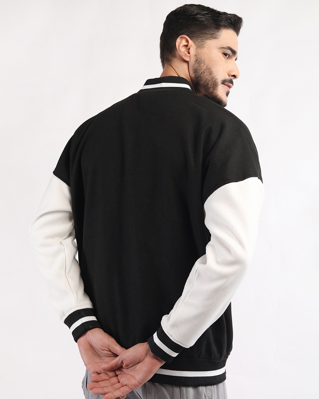 Buy Men's Black & White Typography Jacket Online at Bewakoof