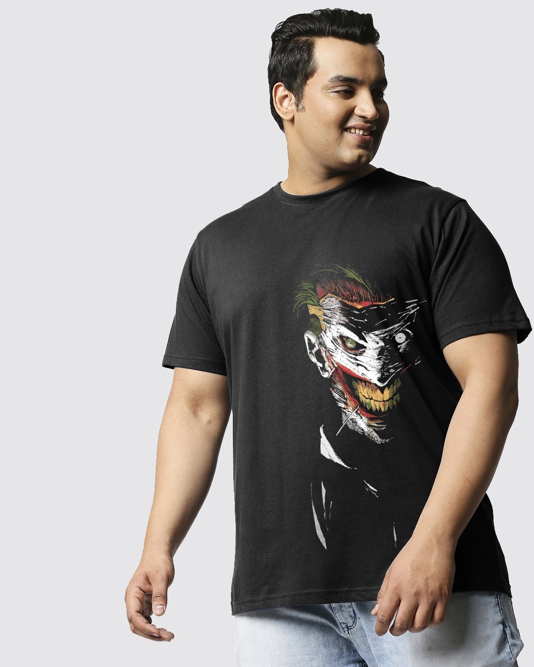 Buy Men's Black Why So Serious Man Graphic Printed Oversized Plus Size ...