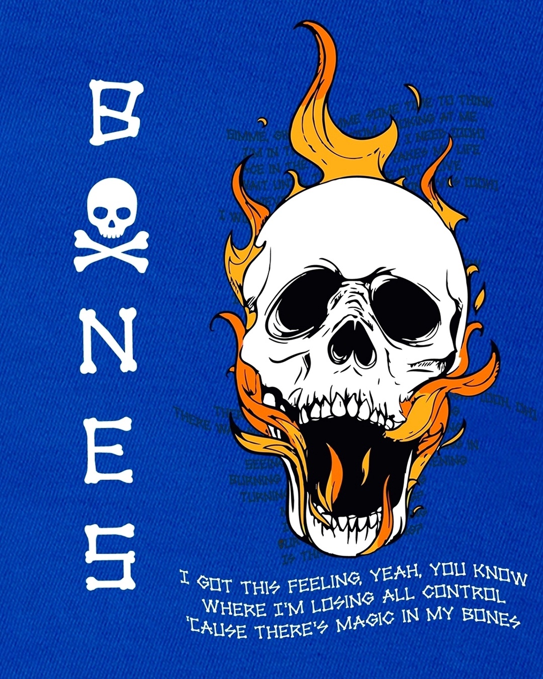 Buy Men's Blue Bones Graphic Printed T-shirt Online at Bewakoof