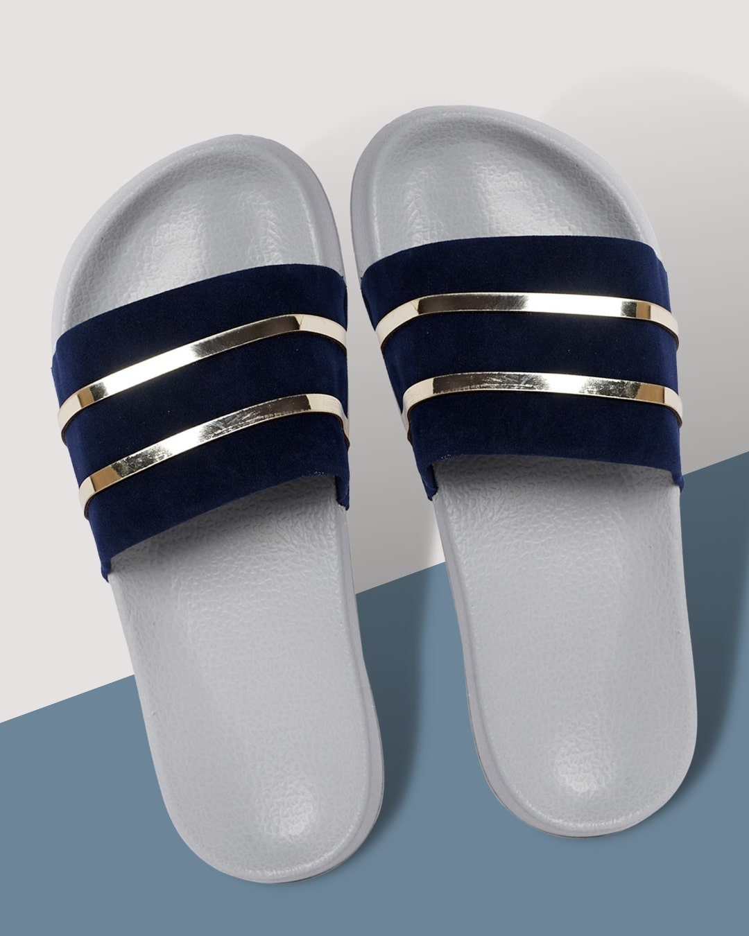 Buy Men's Blue Casual Sliders Online in India at Bewakoof