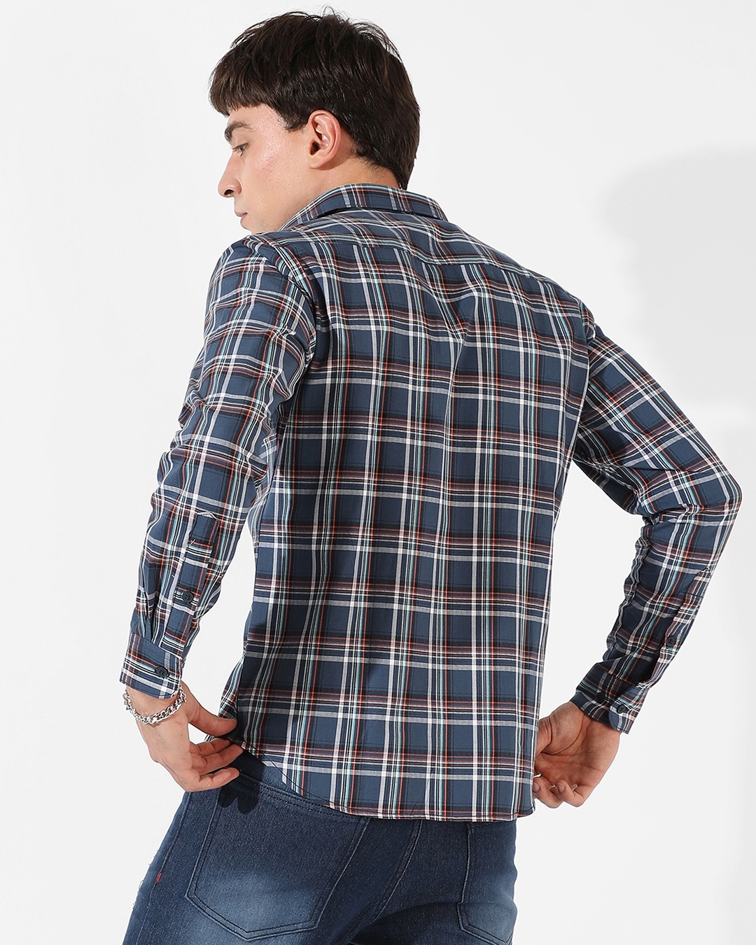 Buy Men's Blue Checked Shirt Online at Bewakoof