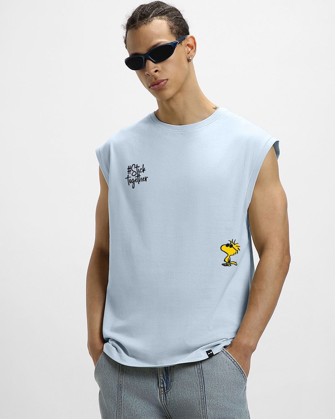 Buy Men's Blue Cool Pals Graphic Printed Boxy Fit Vest Online at Bewakoof