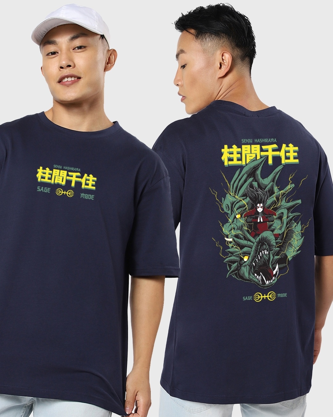 Buy Men's Blue God Of All Shinobi Hashirama Senju Graphic Printed ...