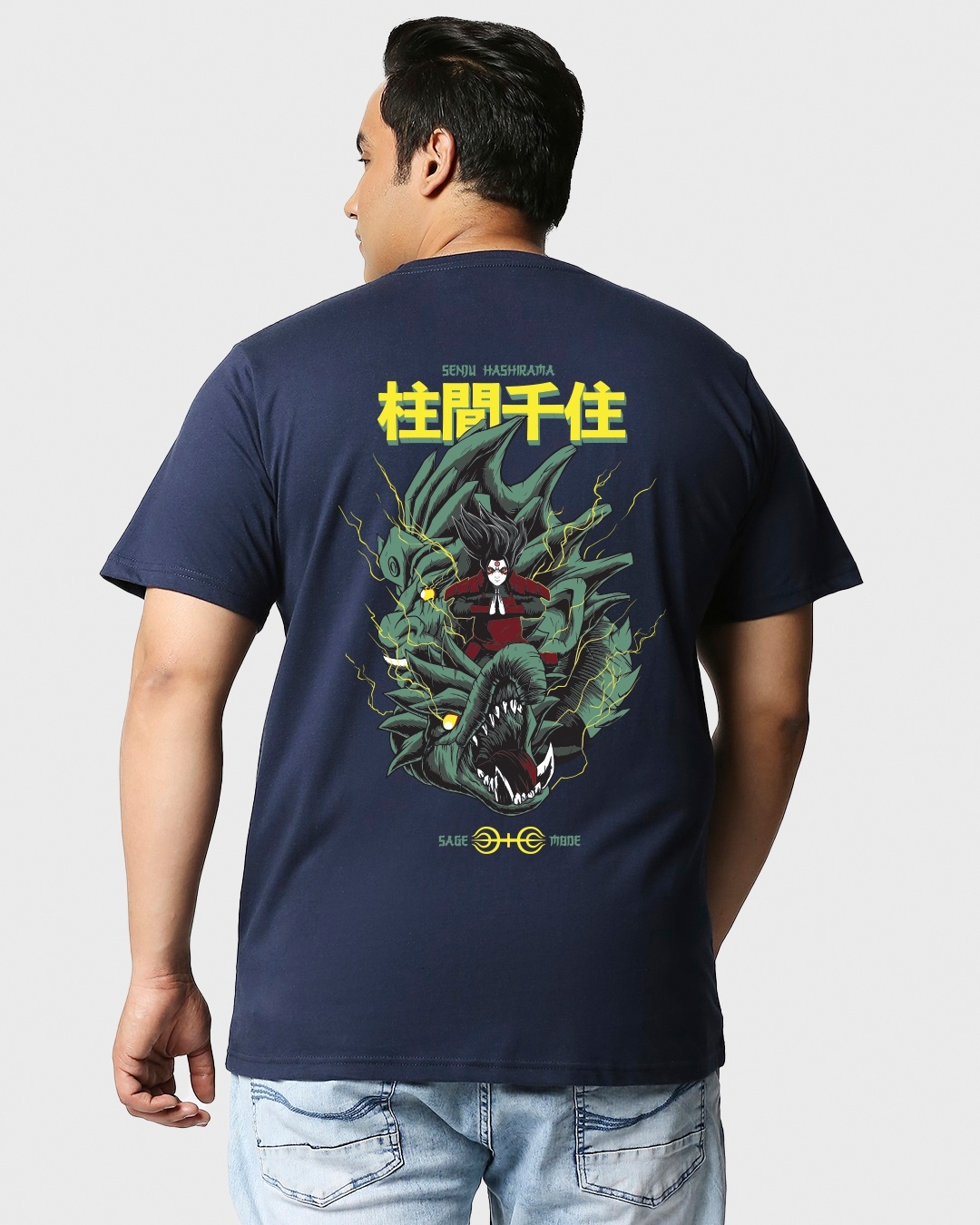 Buy Men's Blue God Of All Shinobi Hashirama Senju Graphic Printed Plus ...