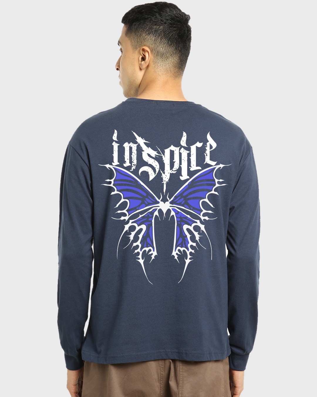 Buy Men's Blue Inspire Graphic Printed Oversized T-shirt Online at Bewakoof