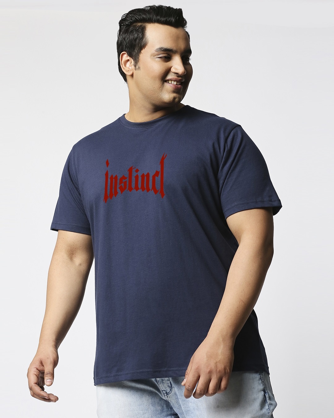 Buy Men's Blue Instinct Graphic Printed Oversized Plus Size T-shirt ...