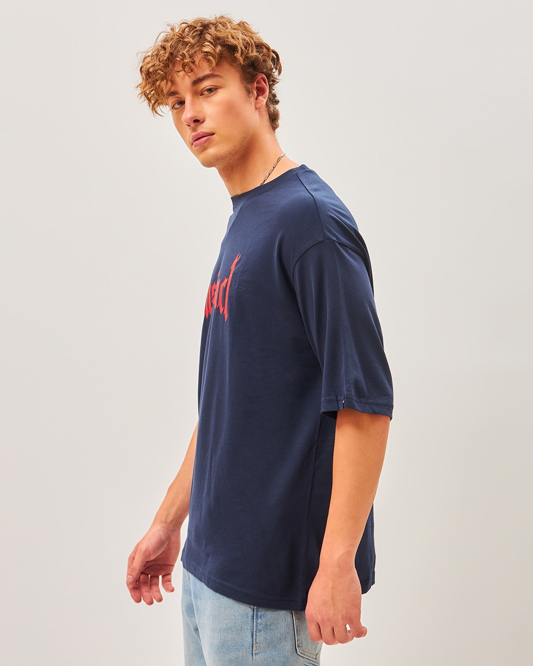 Buy Men's Blue Instinct Graphic Printed Oversized T-shirt Online at ...