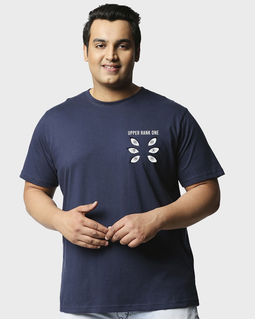 Buy Mens Blue Kokushibo Graphic Printed Oversized Plus Size T Shirt