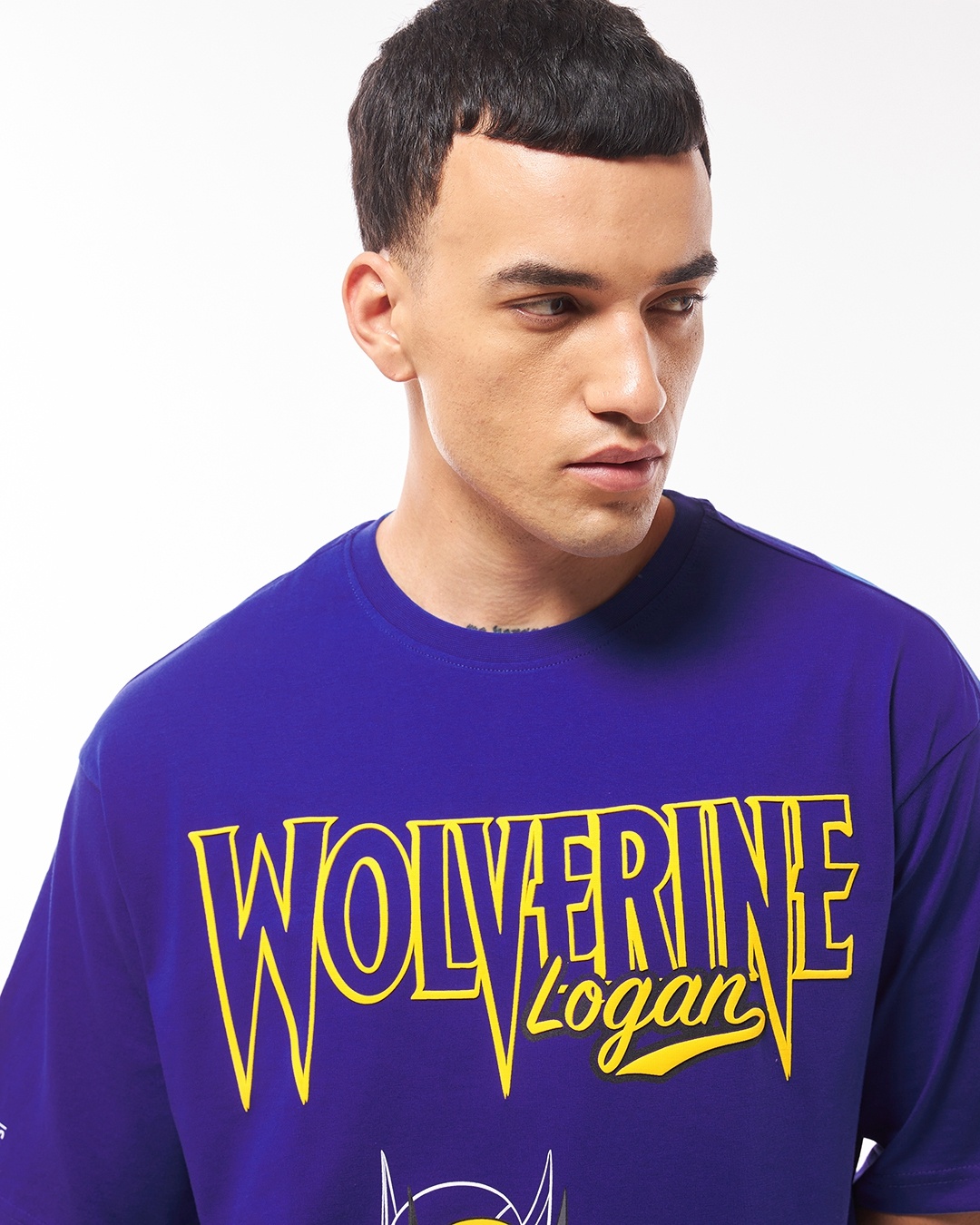 Buy Men's Blue Logan Graphic Printed Oversized T-shirt Online at Bewakoof