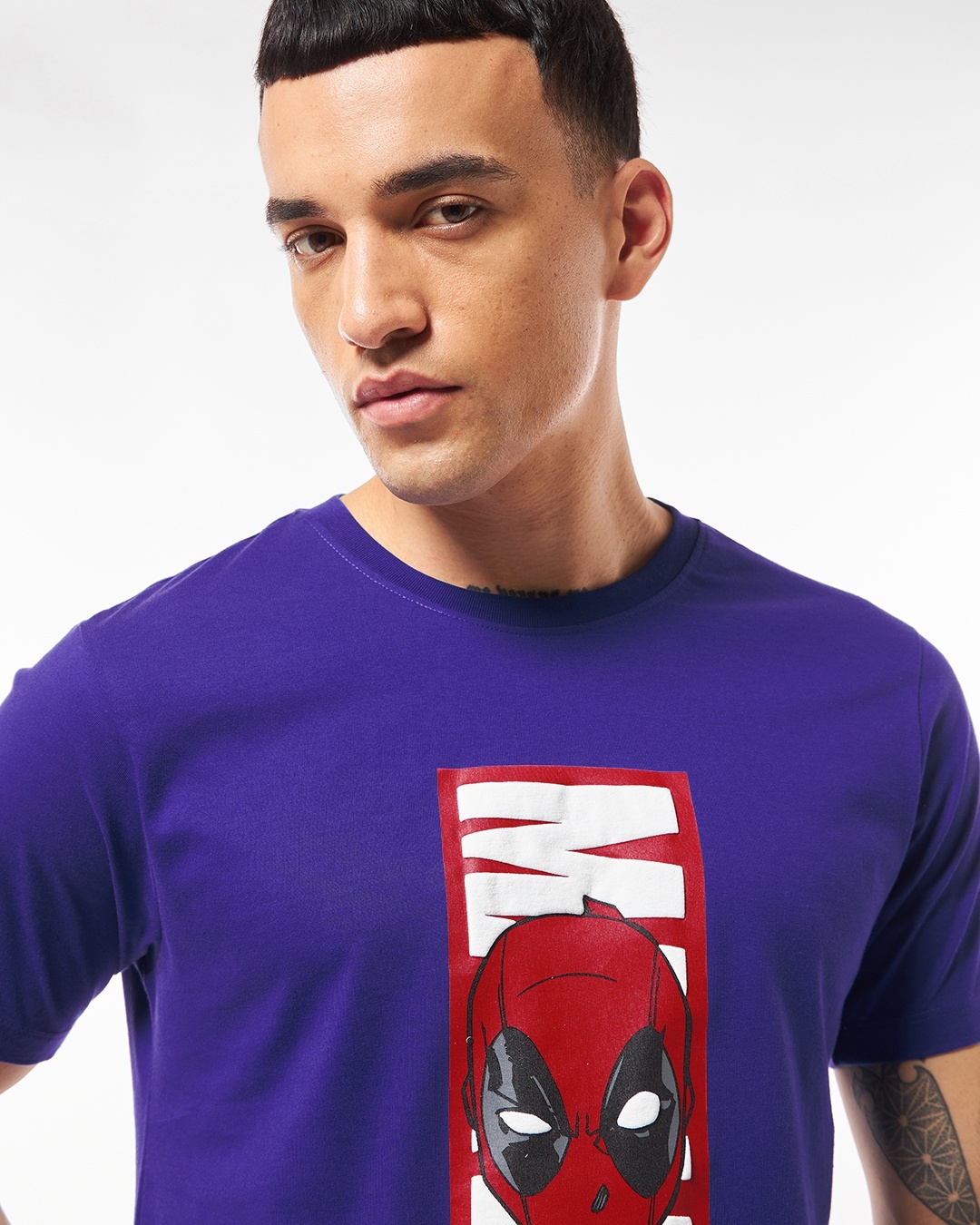 Buy Men's Blue Marvel Jesus Graphic Printed T-shirt Online at Bewakoof