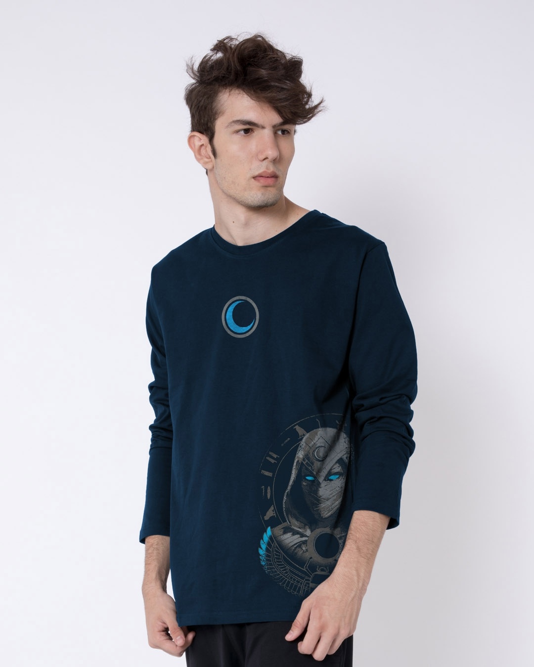 Buy Men's Navy Blue Moon Knight Graphic Printed T-shirt Online at Bewakoof