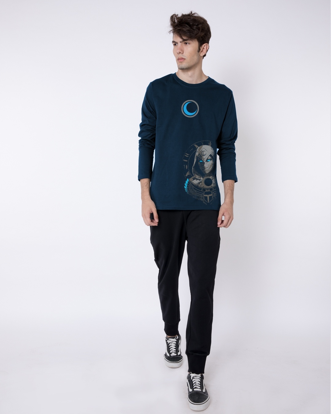 Buy Men's Navy Blue Moon Knight Graphic Printed T-shirt Online at Bewakoof