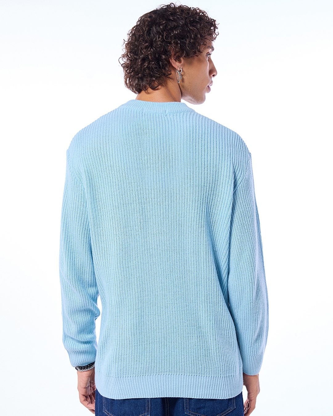 Buy Men's Blue Oversized Sweater Online at Bewakoof