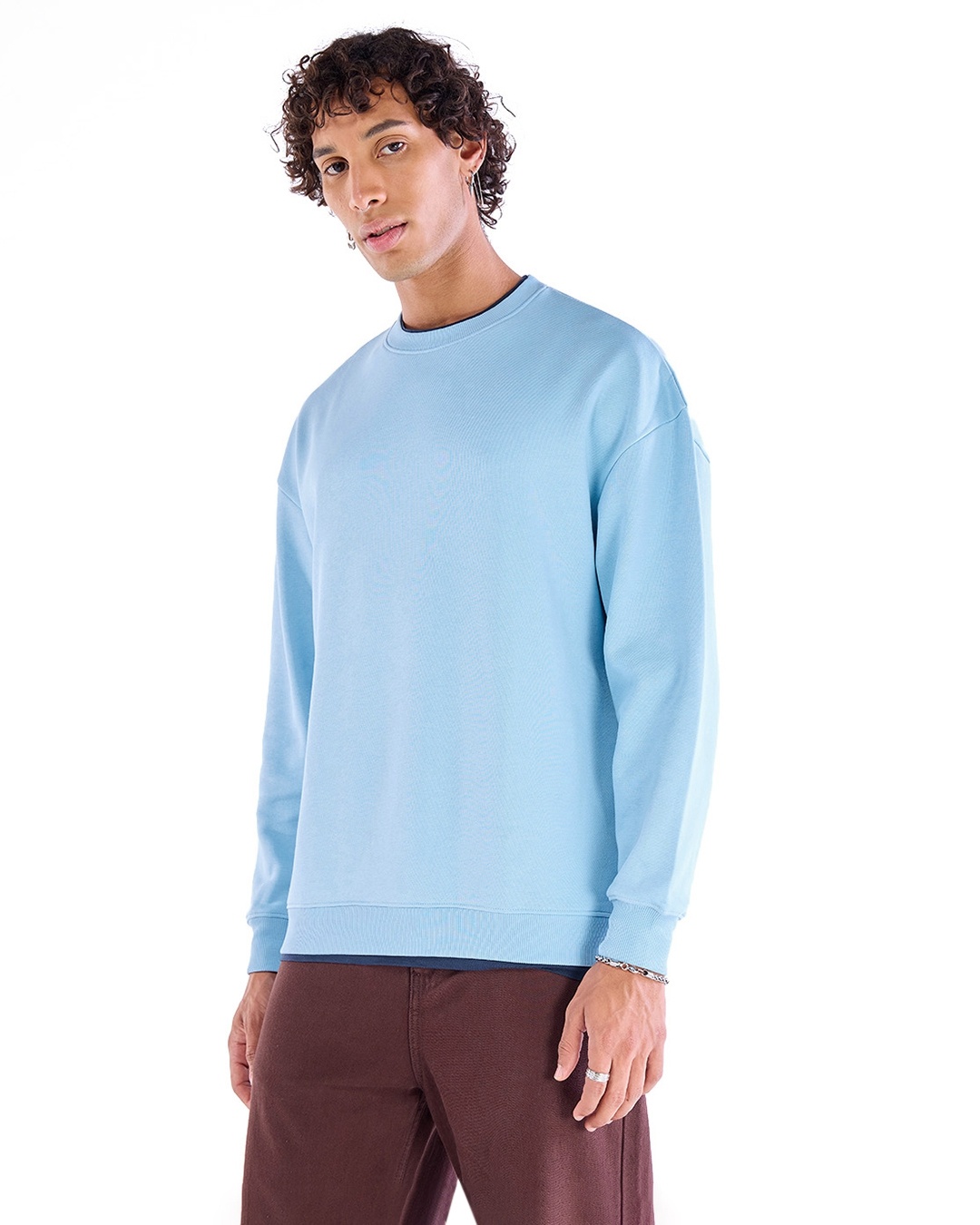 Buy Men's Blue Oversized Sweatshirt Online at Bewakoof