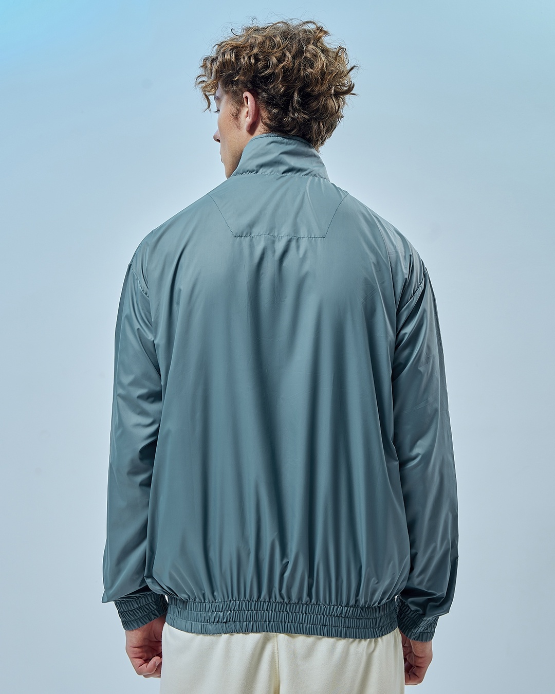 Buy Men's Blue Oversized Windcheater Jacket Online at Bewakoof