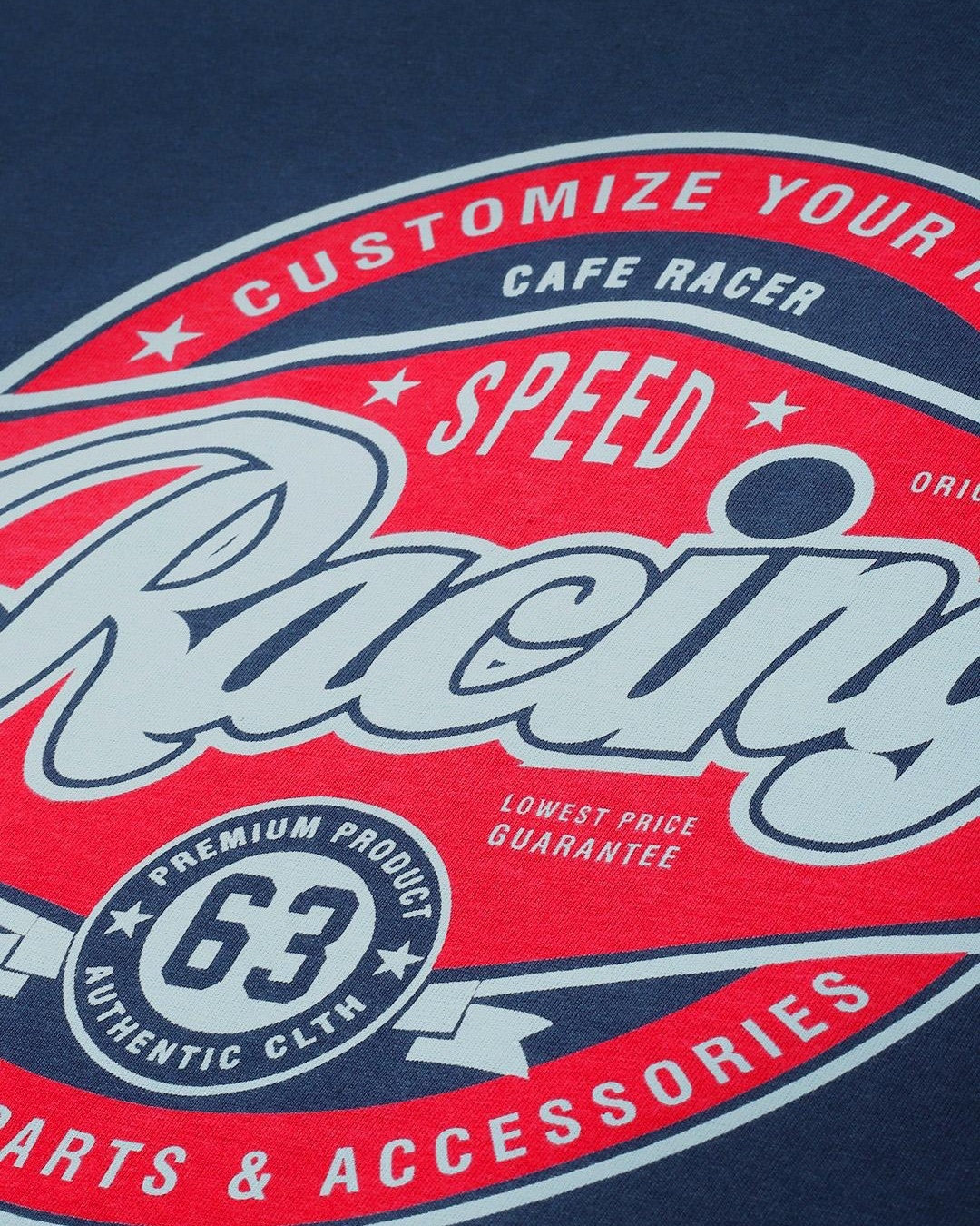 Buy Men's Blue Racing Typography Oversized T-shirt for Men Blue Online ...