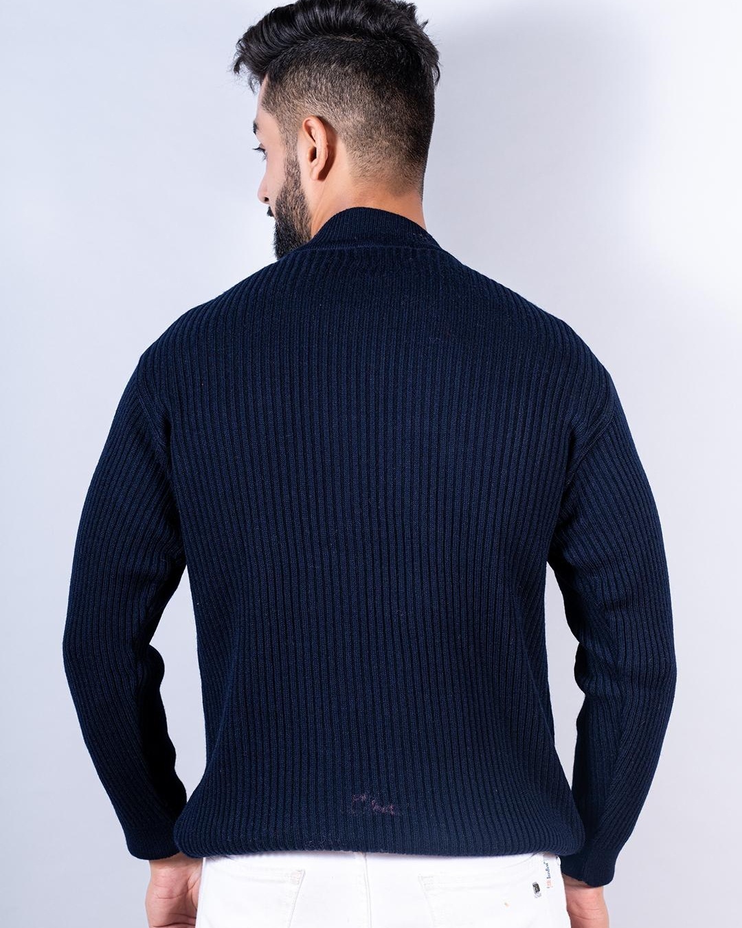 Buy Men's Blue Relaxed Fit Turtle Neck Sweater for Men Blue Online at ...