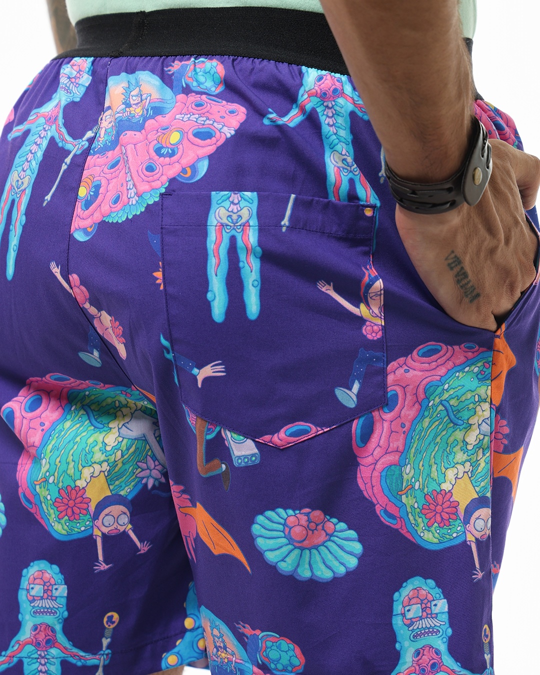 Buy Men's Blue Rick & Morty All Over Printed Boxers Online in India at ...