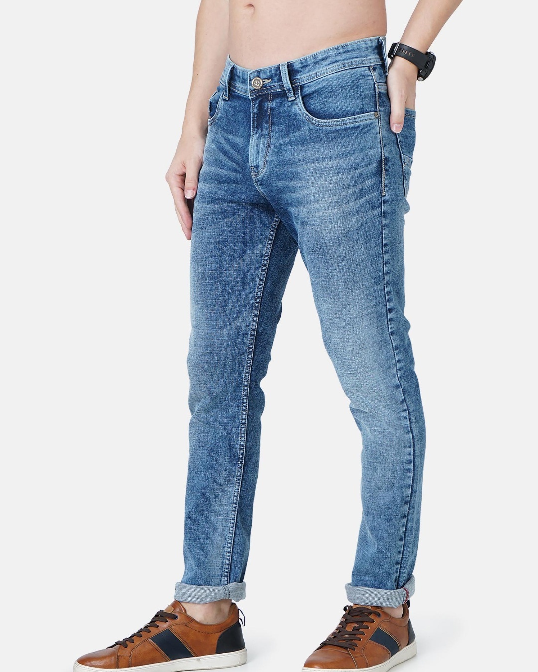 Buy Men's Blue Slim Fit Jeans for Men Blue Online at Bewakoof