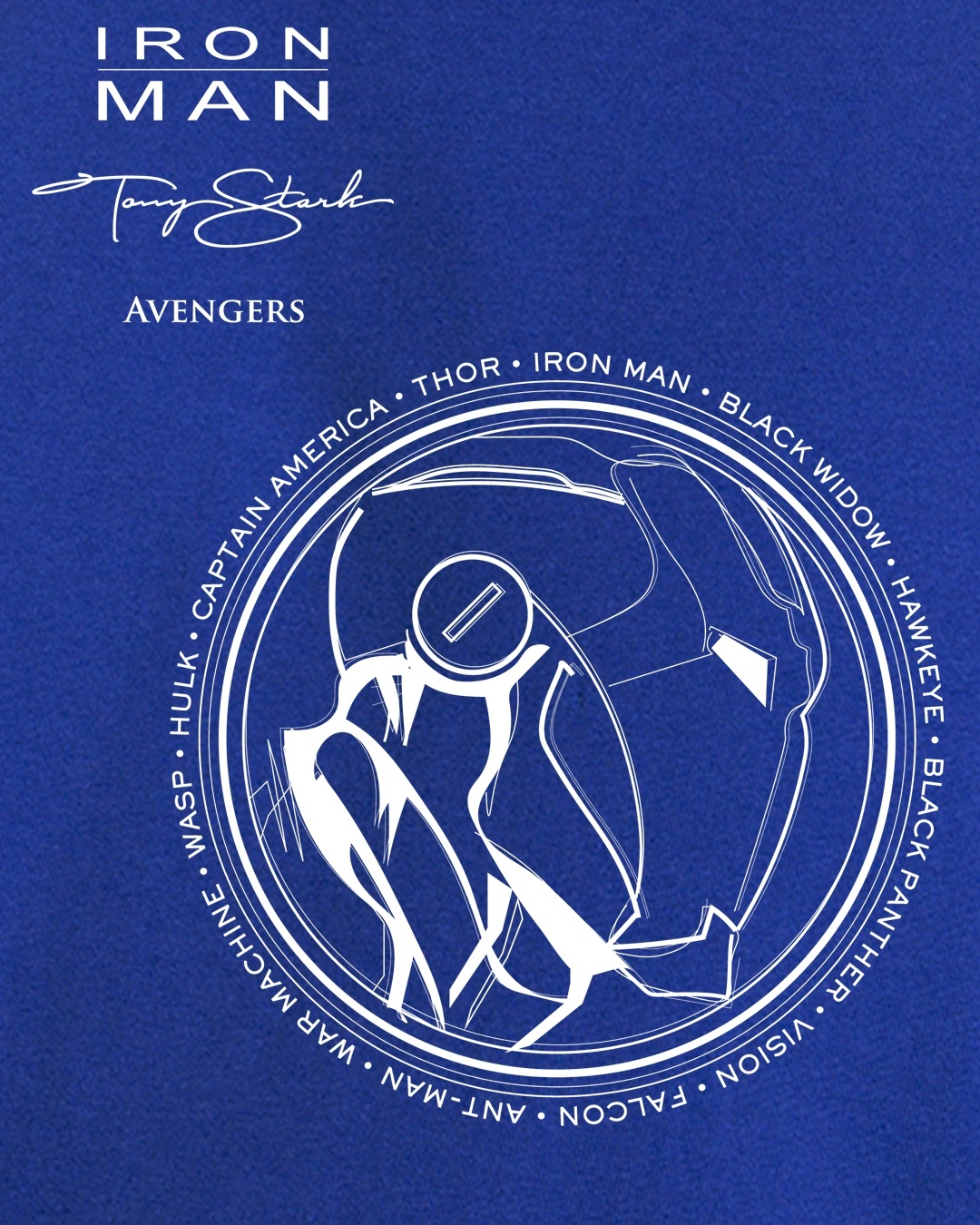 Buy Men's Blue Stark Graphic Printed Oversized T-shirt Online at Bewakoof