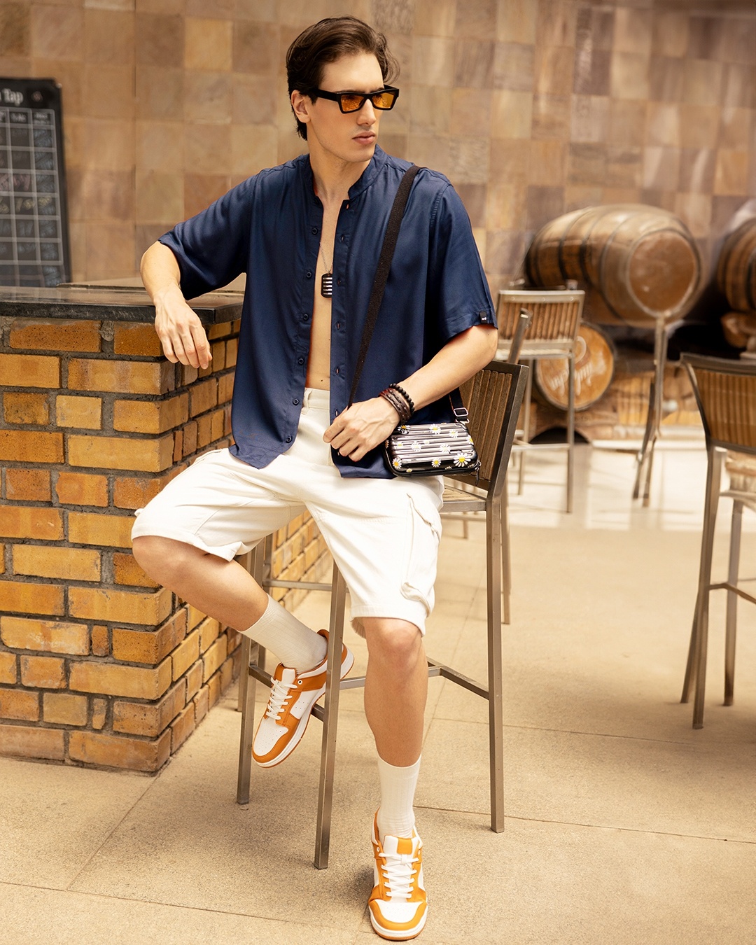 Buy Men's Blue Super Loose Fit Shirt Online at Bewakoof