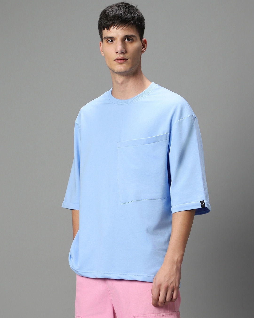 Buy Men's Blue Super Loose Fit T-shirt Online at Bewakoof