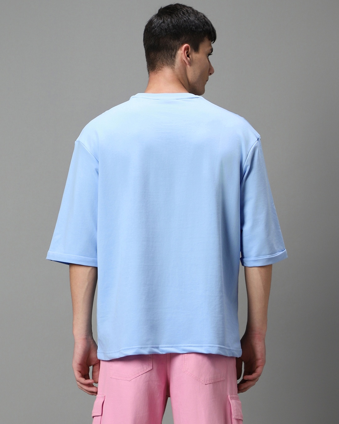 Buy Men's Blue Super Loose Fit T-shirt Online at Bewakoof