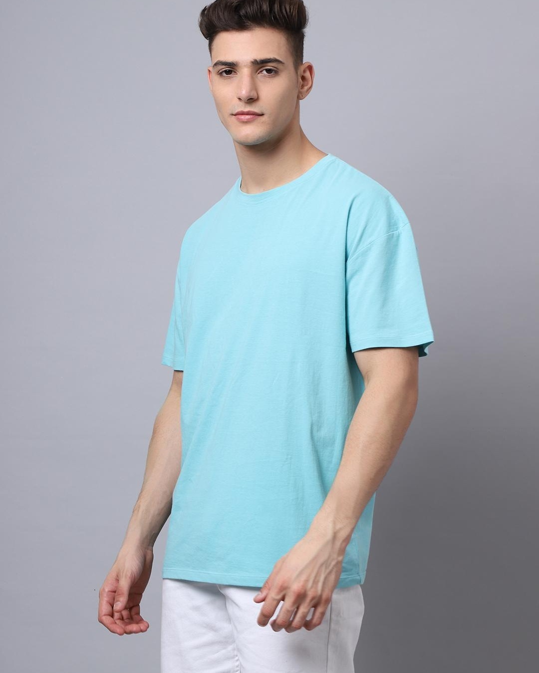 Buy Men's Blue Typography Oversized T-shirt for Men Blue Online at Bewakoof