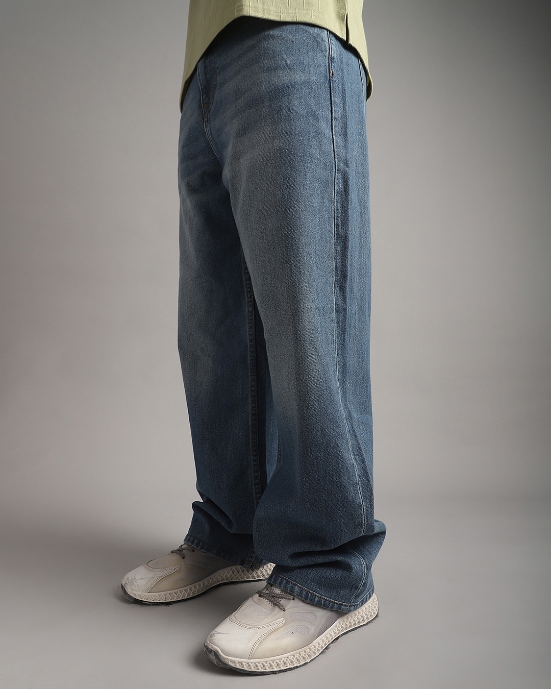 Buy Men's Blue Washed Baggy Relaxed Fit Jeans Blue Online at Bewakoof