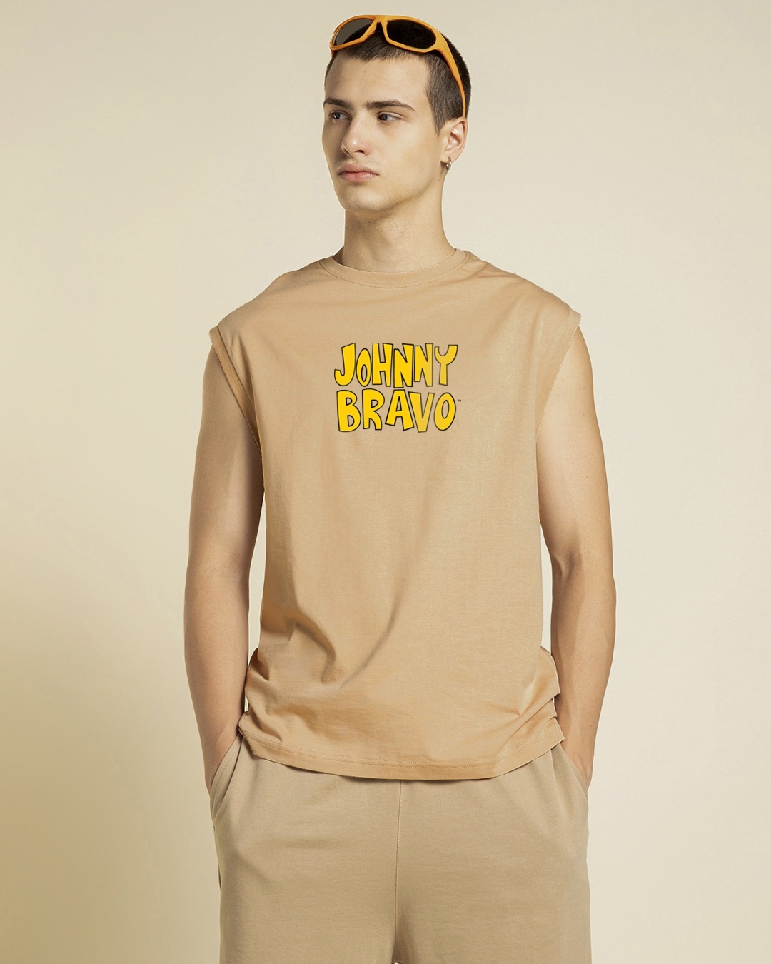 Buy Men's Brown Johnny Bravo Graphic Printed Boxy Fit Vest Online at Bewakoof