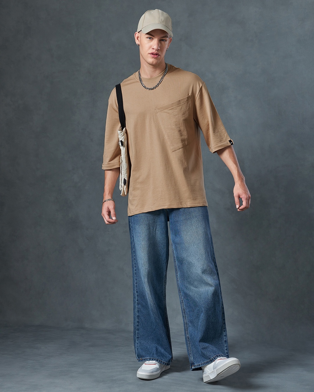 Buy Men's Brown Super Loose Fit T-shirt Online at Bewakoof