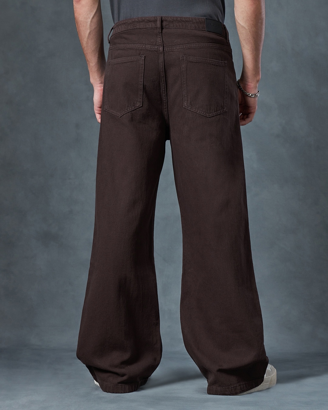 Buy Men's Brown Baggy Wide Leg Jeans Online at Bewakoof