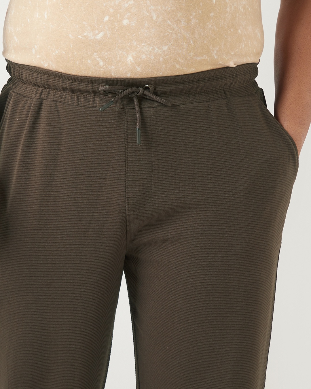 Buy Men's Chocolate Brown Plus Size Textured Joggers Online at Bewakoof