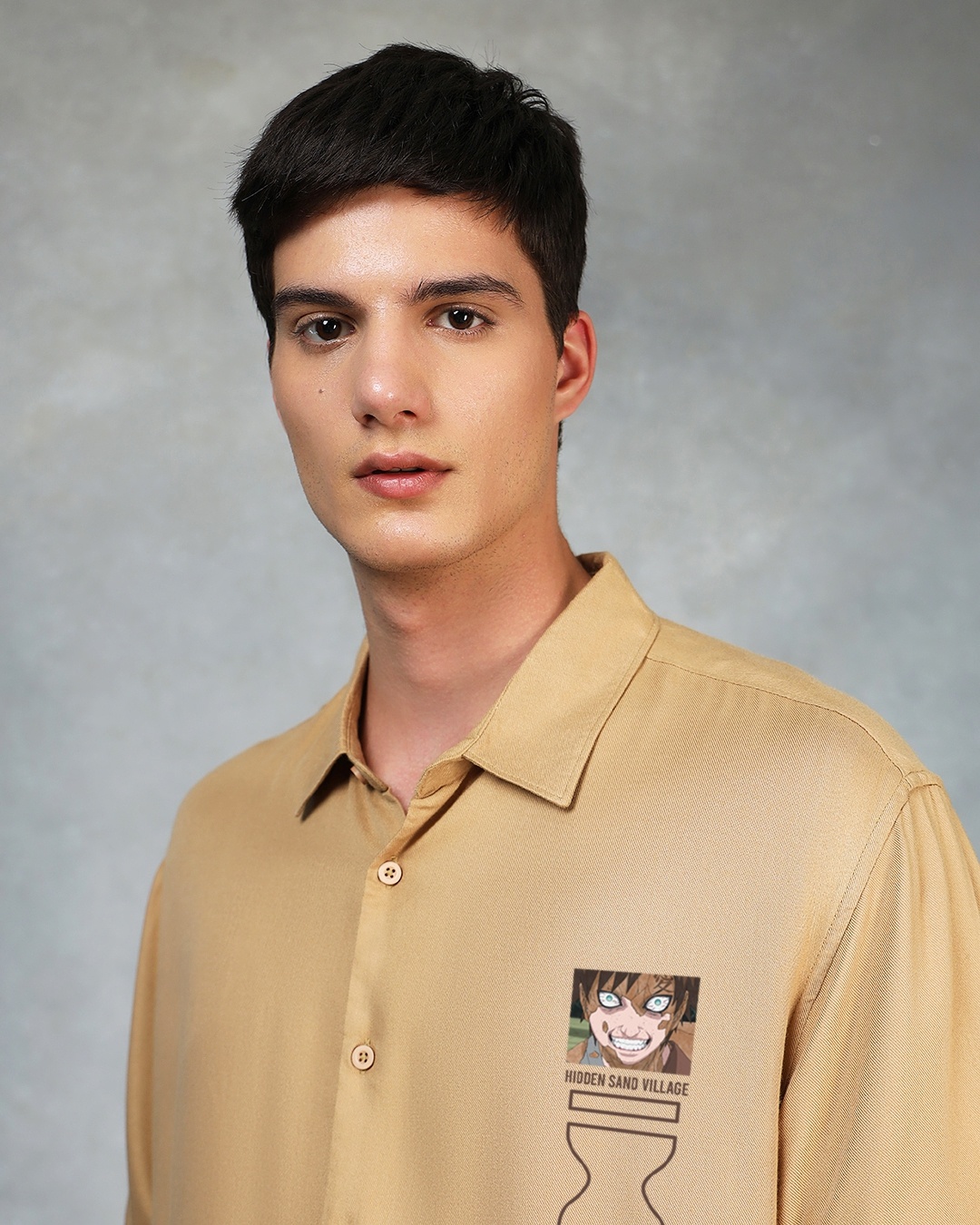 Buy Men's Brown Gara Graphic Printed Oversized Shirt Online at Bewakoof