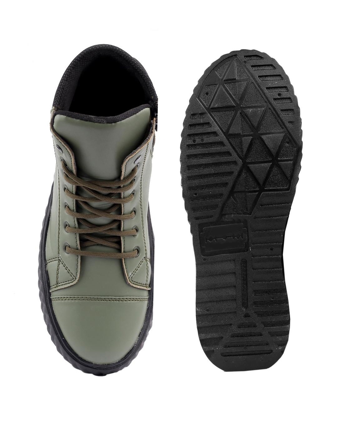 Buy Men's Green & Black Color Block Sneakers Online in India at Bewakoof