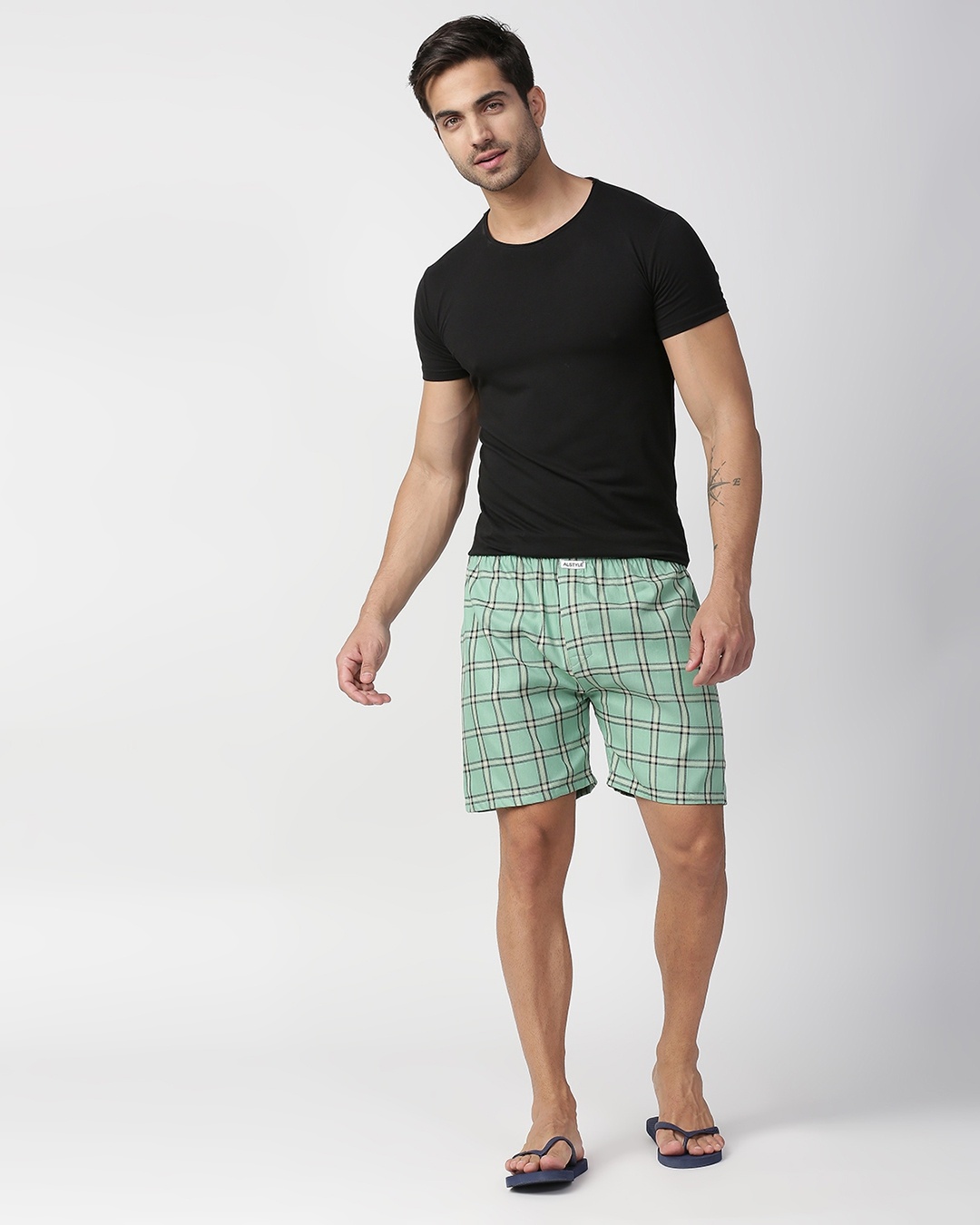 Buy Men's Green Checked Boxers Online in India at Bewakoof