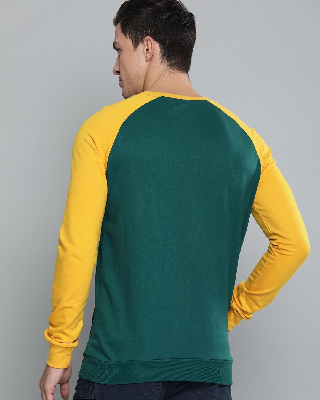 Buy Men's Green Color Block Sweatshirt for Men Green Online at Bewakoof