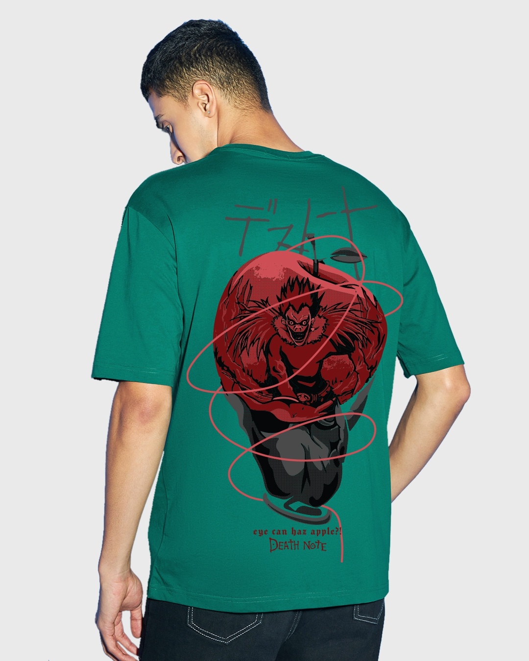 Buy Men's Green Deathnote Ryuk Graphic Printed Oversized T-shirt Online ...