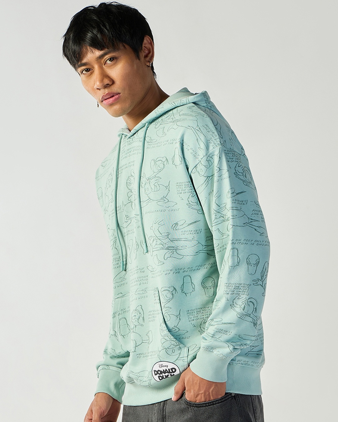 Buy Men's Green Donald Duck Graphic Printed Oversized Plus Size Hoodies ...