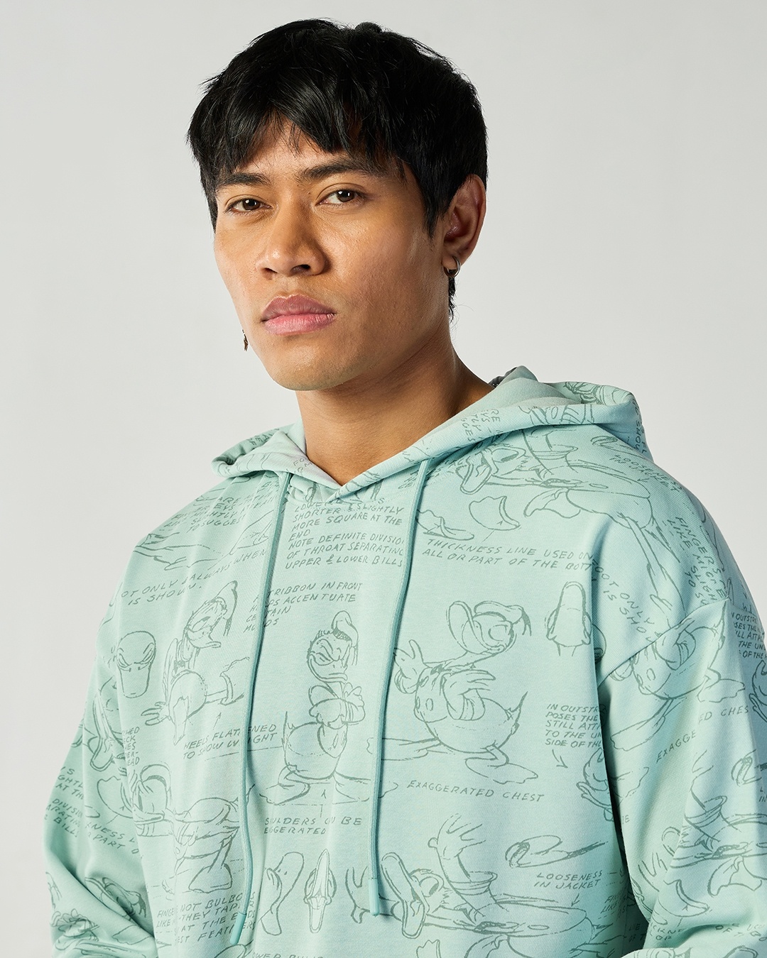 Buy Men's Green Donald Duck Graphic Printed Oversized Plus Size Hoodies ...