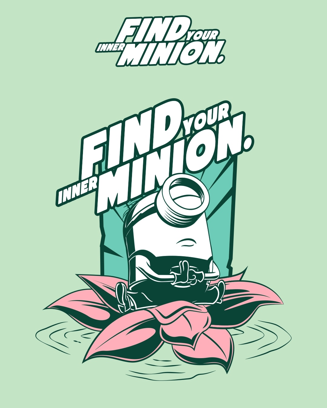 Buy Men's Green Find Your Inner Minion Graphic Printed Oversized T ...