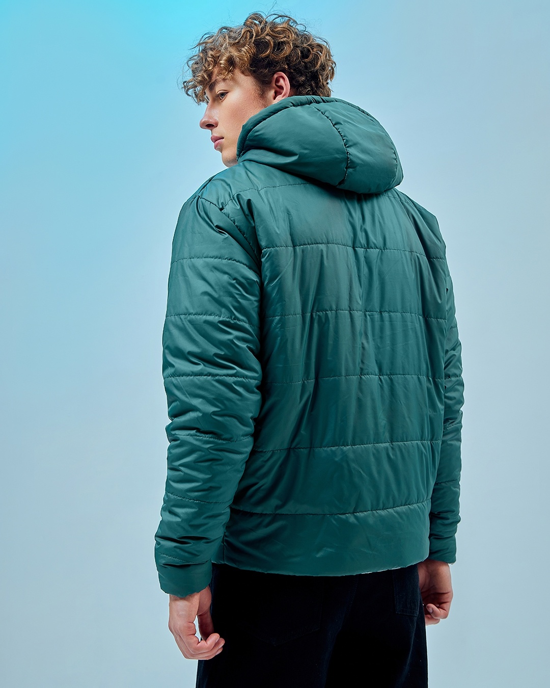 Buy Men's Green Oversized Puffer Jacket Online at Bewakoof