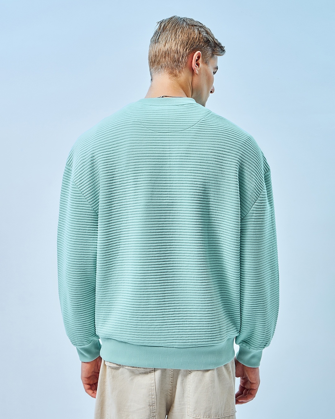 Buy Men's Cyan Oversized Sweatshirt Online at Bewakoof