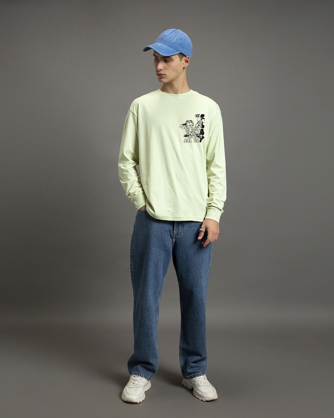 Buy Men's Green Slay Together Graphic Printed Oversized T-shirt Online ...