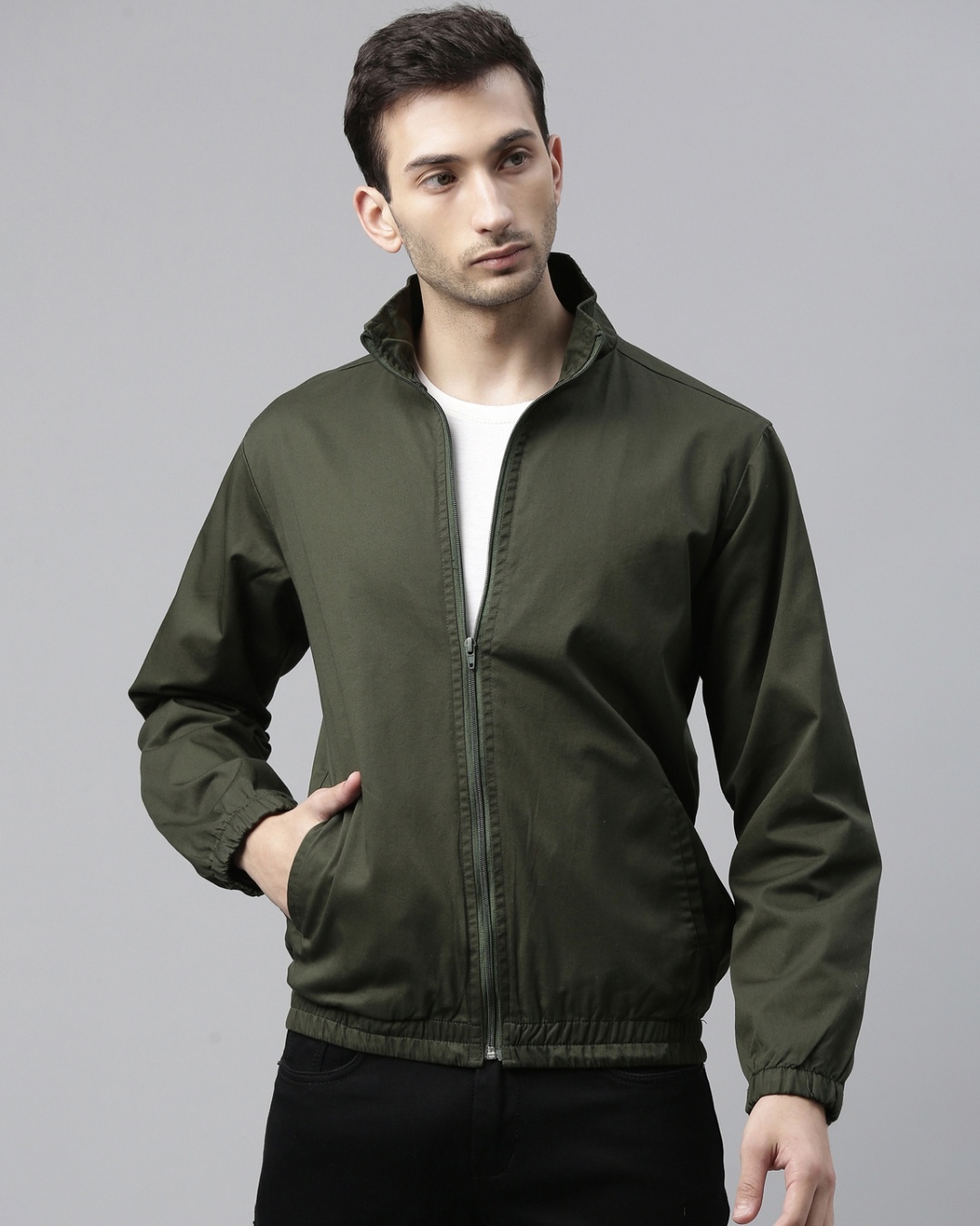 Buy Men's Green Slim Fit Casual Jacket for Men Green Online at Bewakoof
