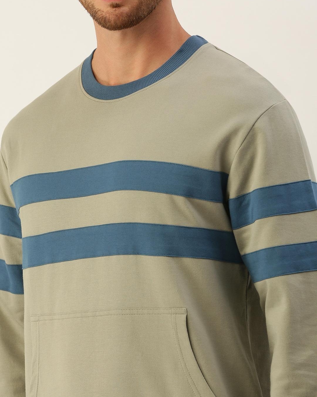 Buy Men's Grey Color Block Sweatshirt for Men Grey Online at Bewakoof