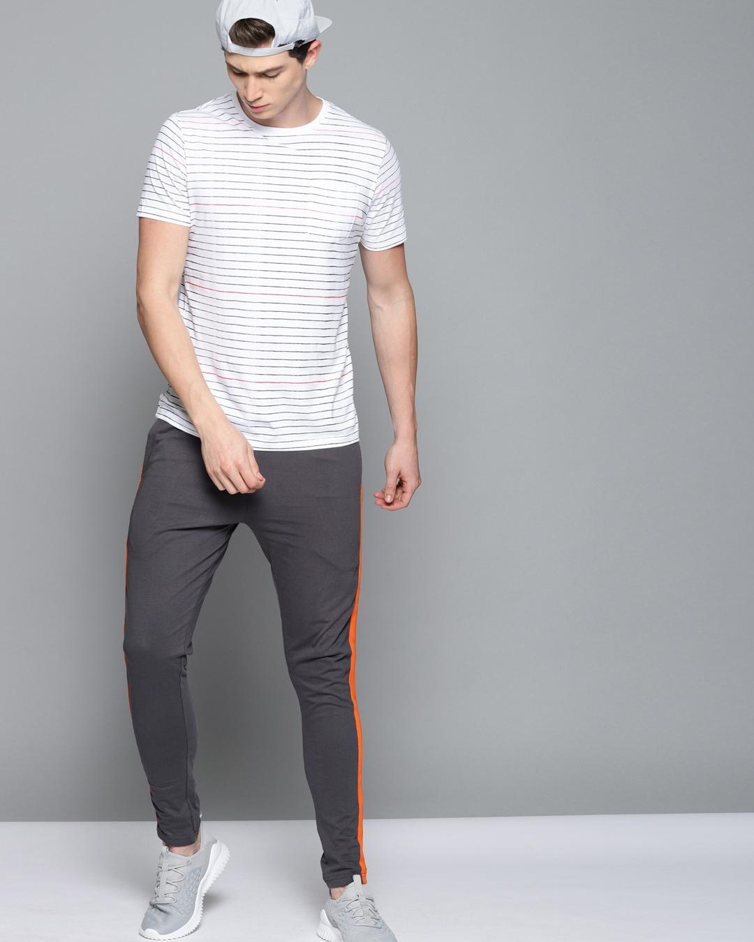 Buy Men's Grey Color Block Track Pants for Men Grey Online at Bewakoof