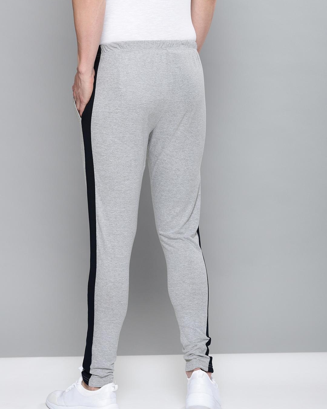 Buy Men's Grey Color Block Track Pants for Men Grey Online at Bewakoof