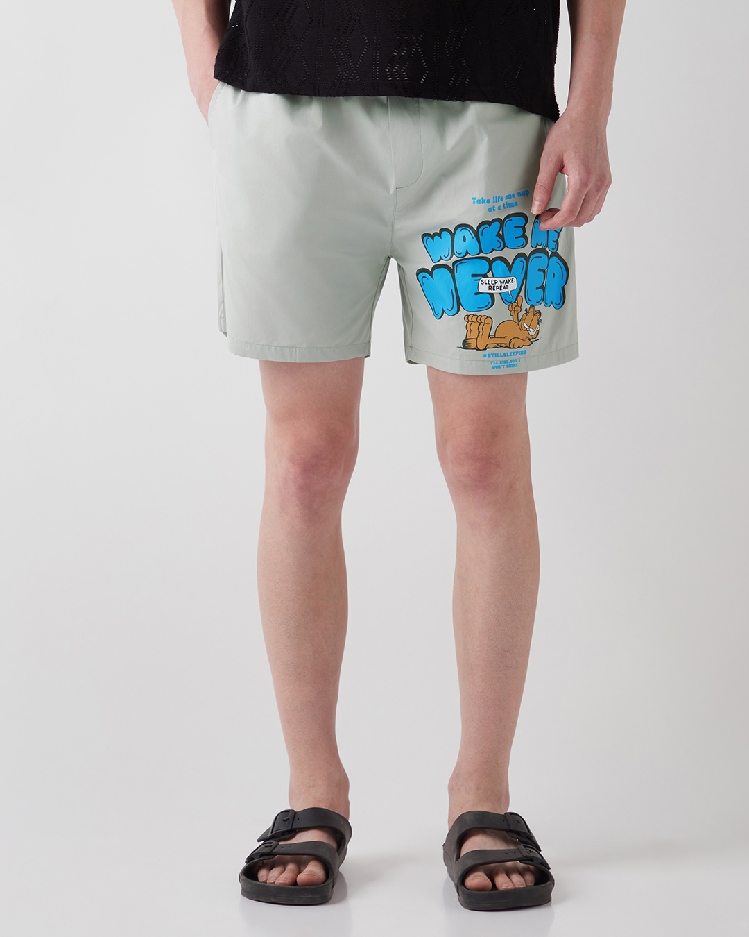 Buy Men's Grey Garfield Wake Me Never Graphic Printed Boxers Online in ...