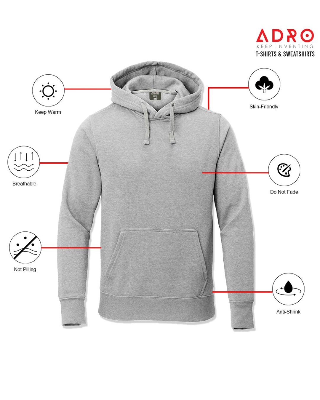 Buy Men's Grey Hoodie for Men Grey Online at Bewakoof